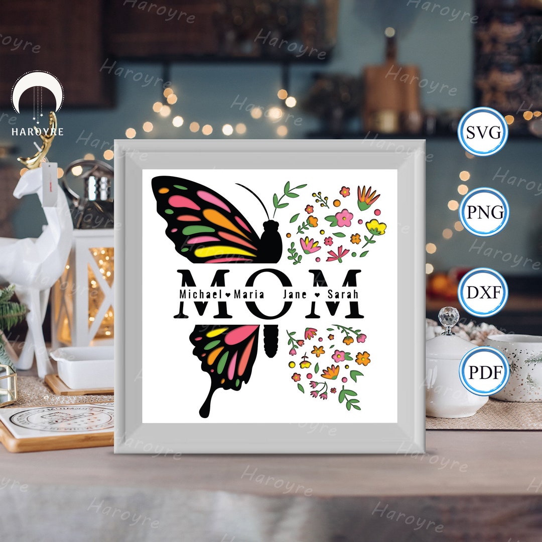 Mother's Day Shadow Box Svg, Mother Paper Cut Light Box, Shadow Box ...