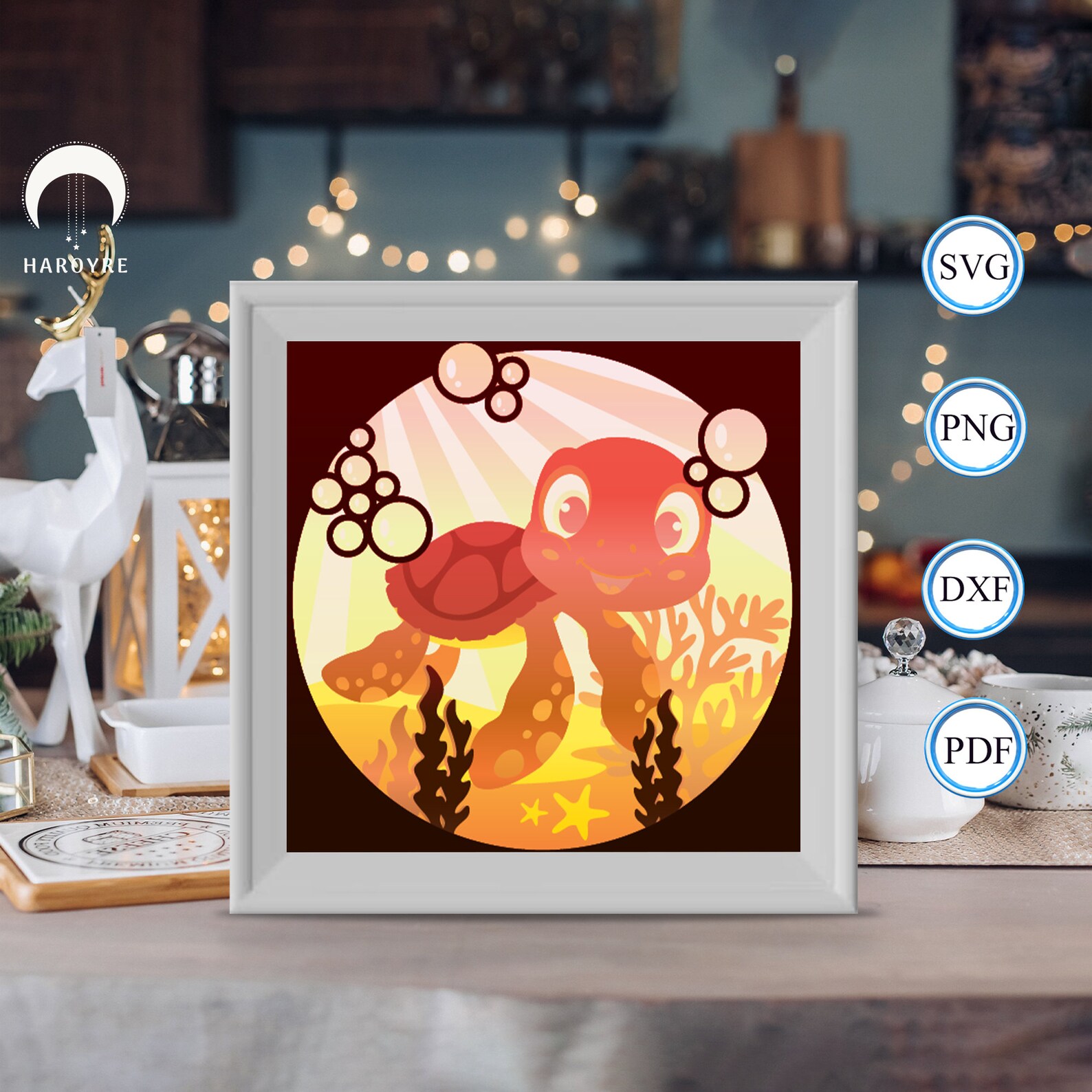 Sea Turtle Shadow Box Svg Turtle Paper Cut Light Box Shadow - Etsy