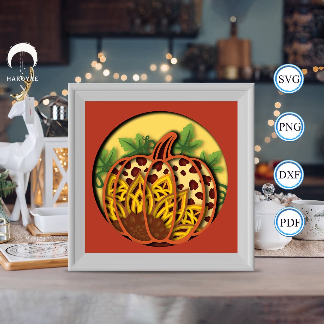 Pumpkin Shadow Box Svg, Pumpkin Paper Cut Light Box, Shadow Box ...