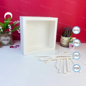 Cardstock Frame Digital File DIY for Square Box, Shadow Box, 3D Light ...