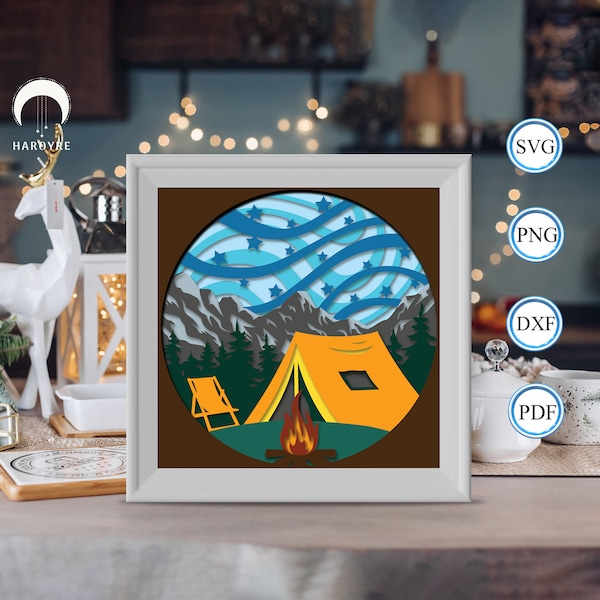 Camping Shadow Box Svg - Etsy