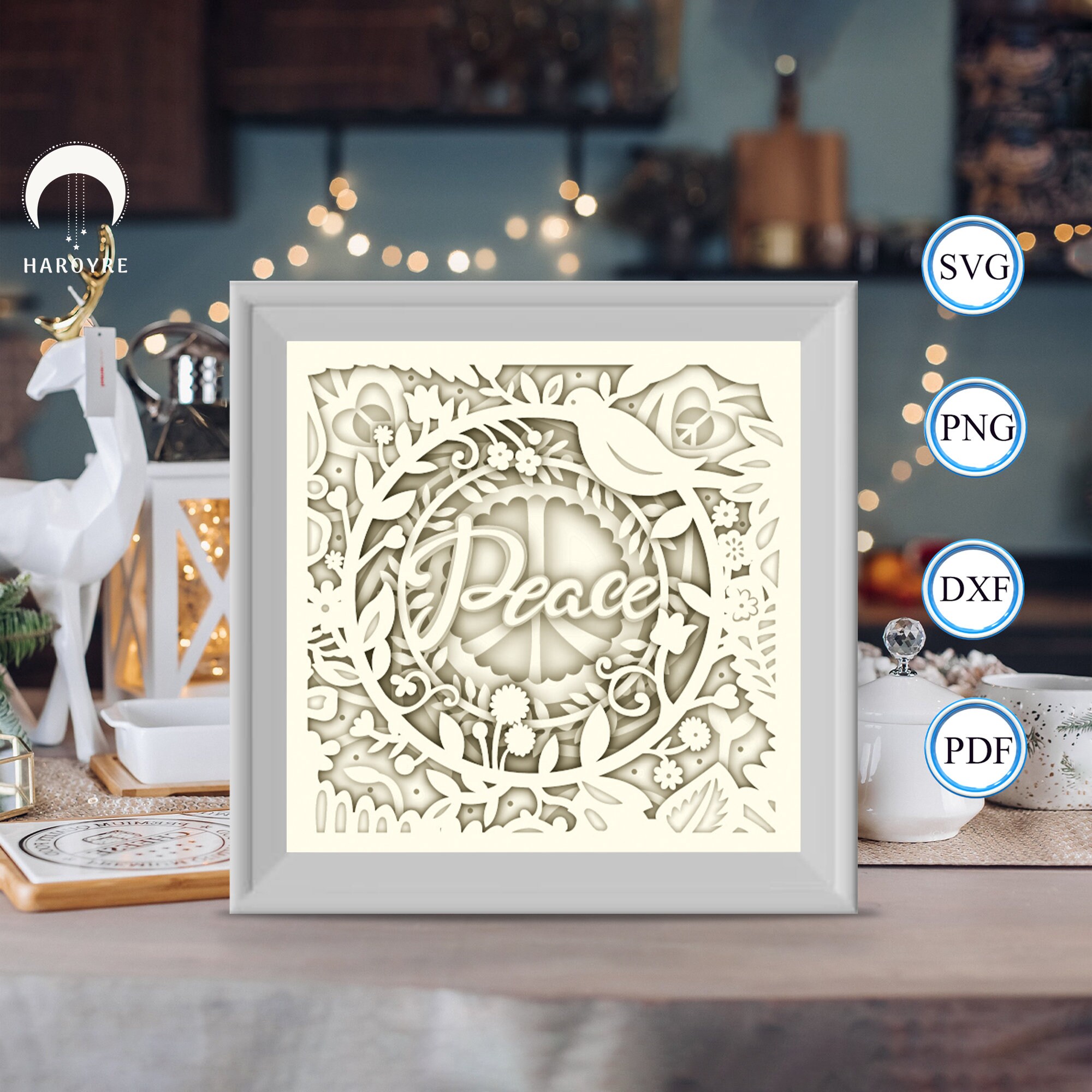 Peace Shadow Box Svg Peace Paper Cut Light Box Shadow Box - Etsy