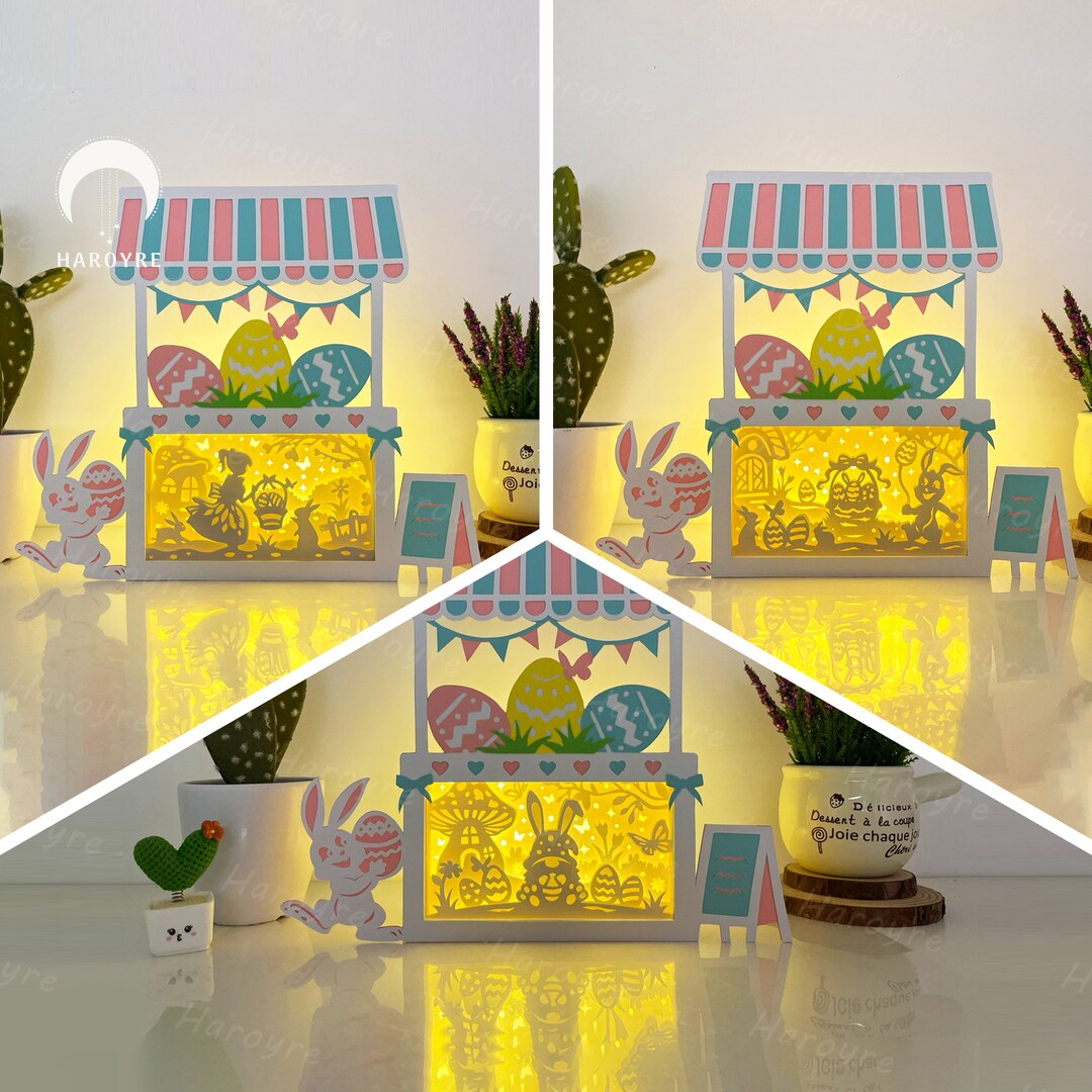 Pack 3 Easter Shop Box Lantern for Easter Decoration, Easter Shop Box ...