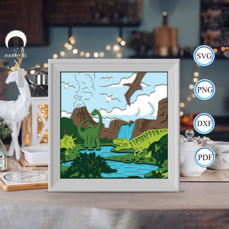 Dinosaurs Shadow Box Svg Dinosaurs Paper Cut Light Box - Etsy UK