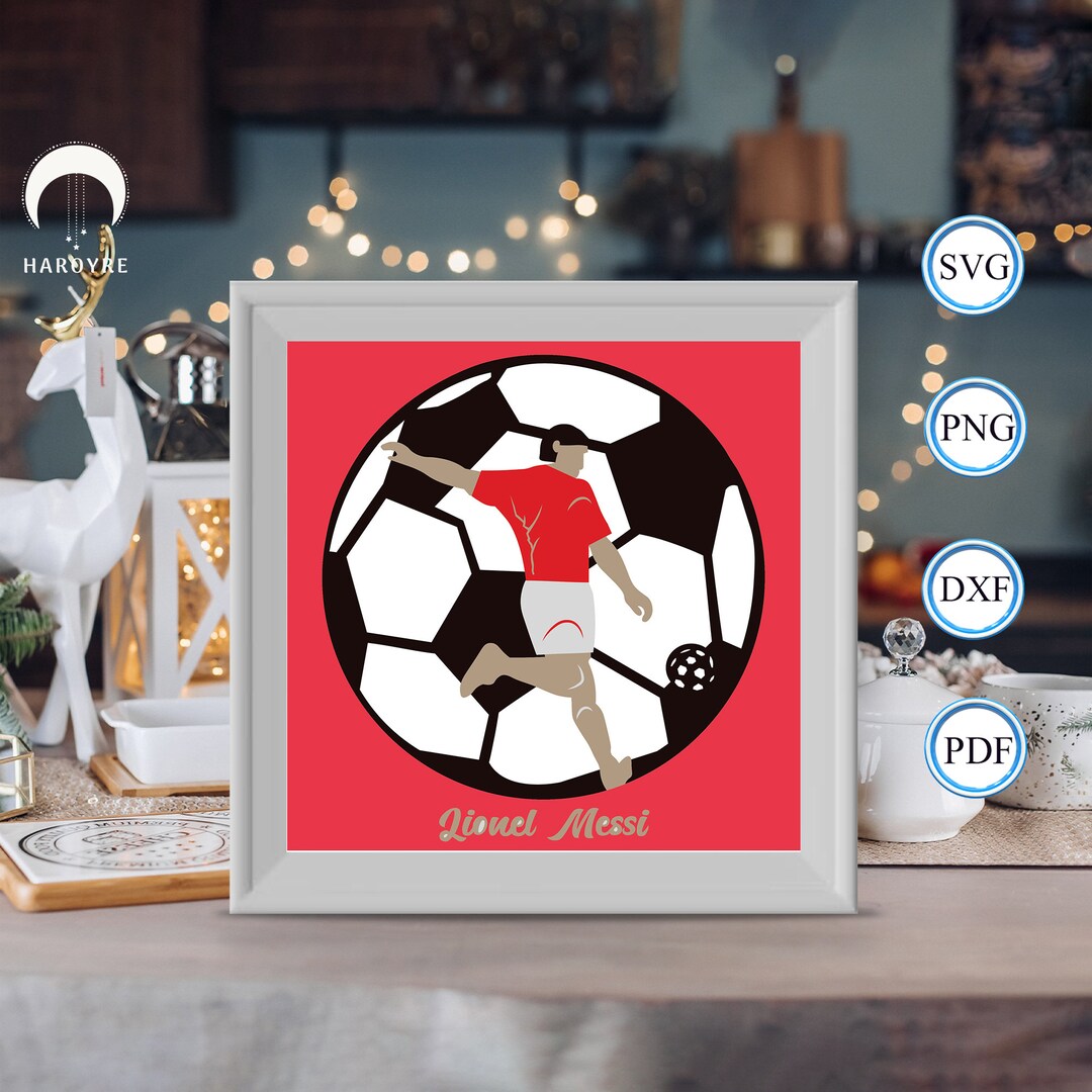 Soccer 2 Shadow Box Svg, Soccer Paper Cut Light Box, Shadow Box ...