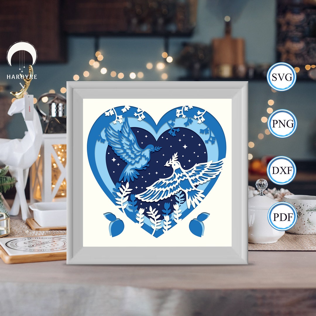 Dove Shadow Box Svg Dove Paper Cut Light Box Shadow Box - Etsy Canada