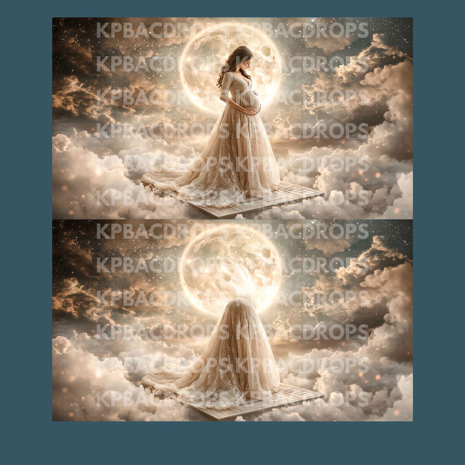 Moon Light & Maternity Dress Background, Digital Dress Overlays ...