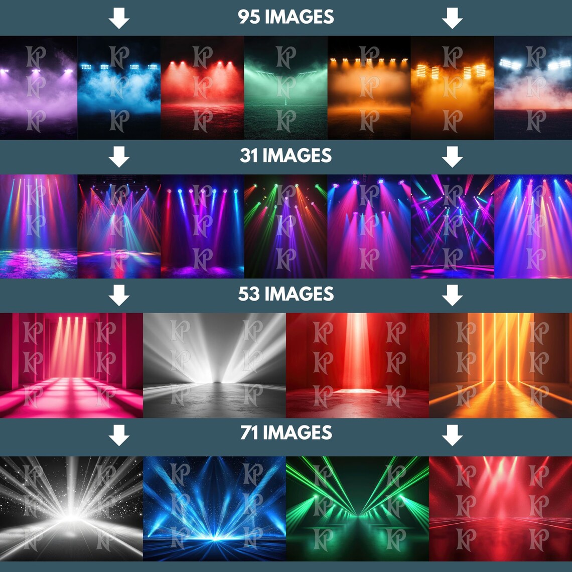 2600 Lights Background Overlays Mega Bundle for Sports, Stage Rays ...