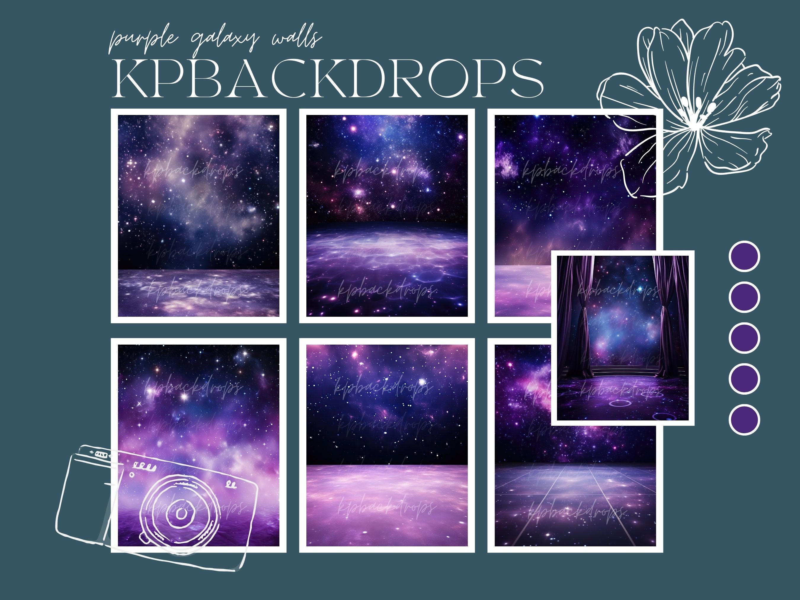 Purple Galaxy Texture Wall Digital Backdrop Maternity Photo - Etsy
