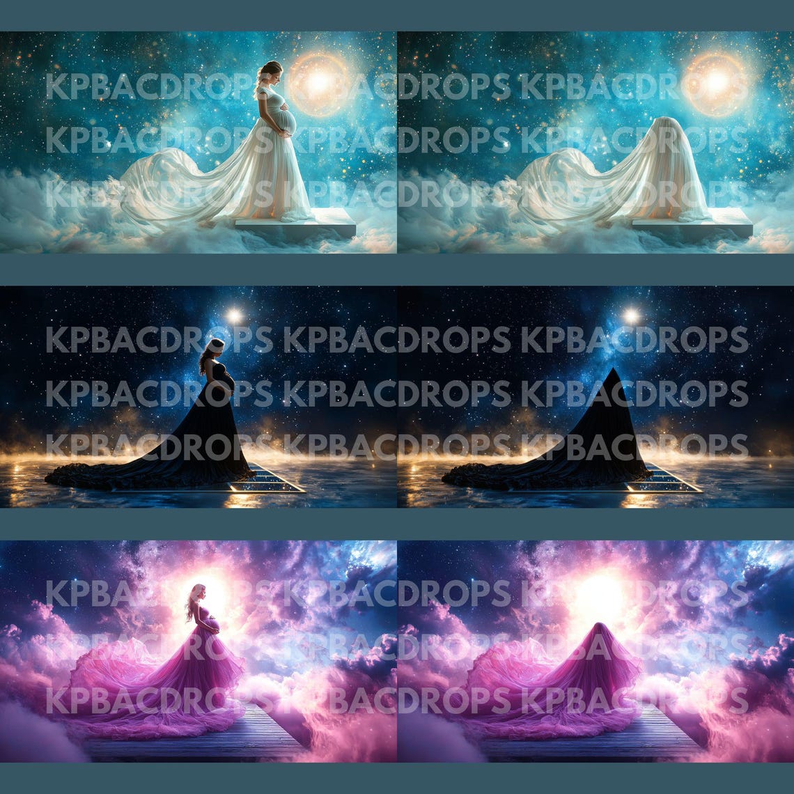 Moon Light & Maternity Dress Background, Digital Dress Overlays ...