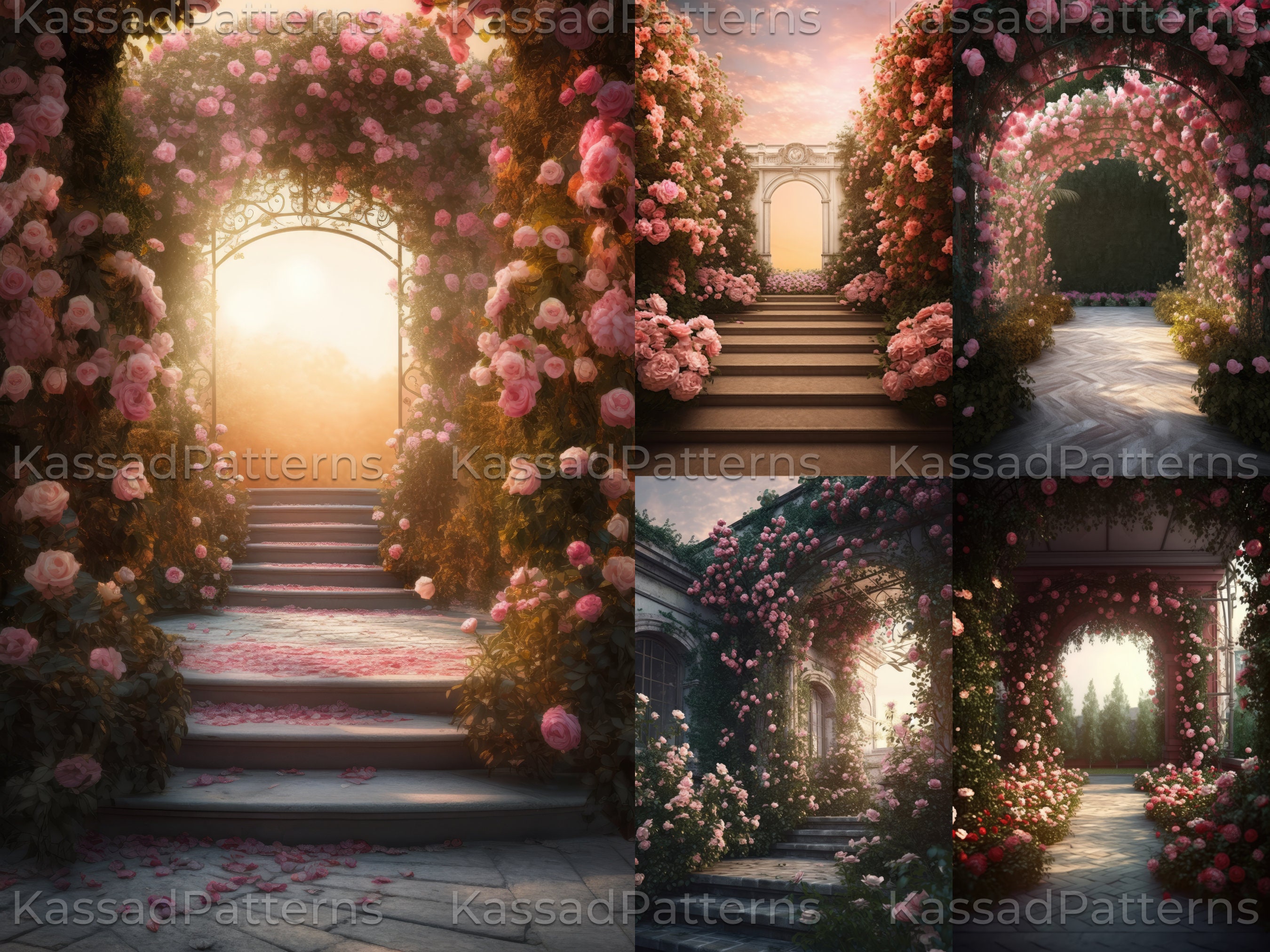 Pink Floral Digital Backdrop, Pink Roses Digital Overlay, Maternity ...