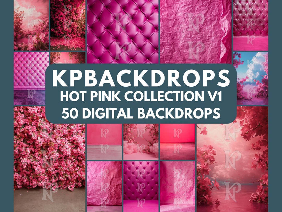 Hot Pink Collection Digital Backdrop, Maternity Photo Backdrop, Wall ...