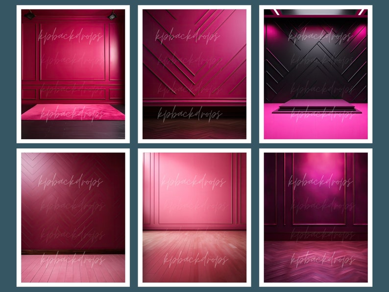 Dark Pink Studio Wall Backdrop, Maternity Digital Backdrops, Studio ...