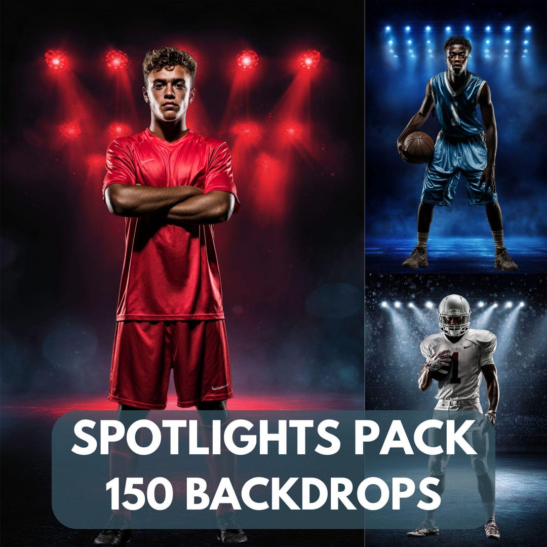 150 Sport Spotlights Backdrop Overlays Pack - Etsy