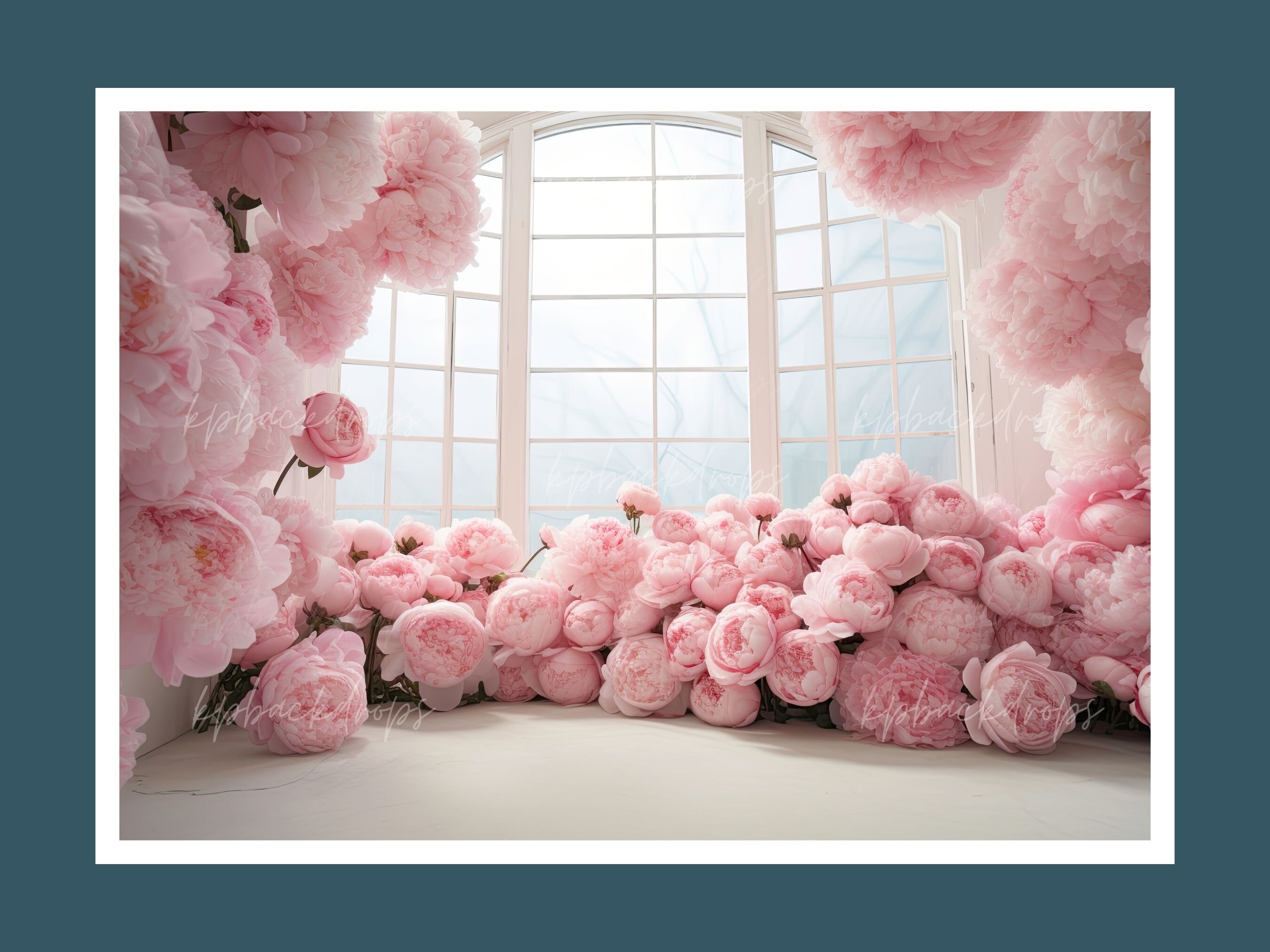 Pink Oversized Peonies Backdrop Maternity Digital Background - Etsy