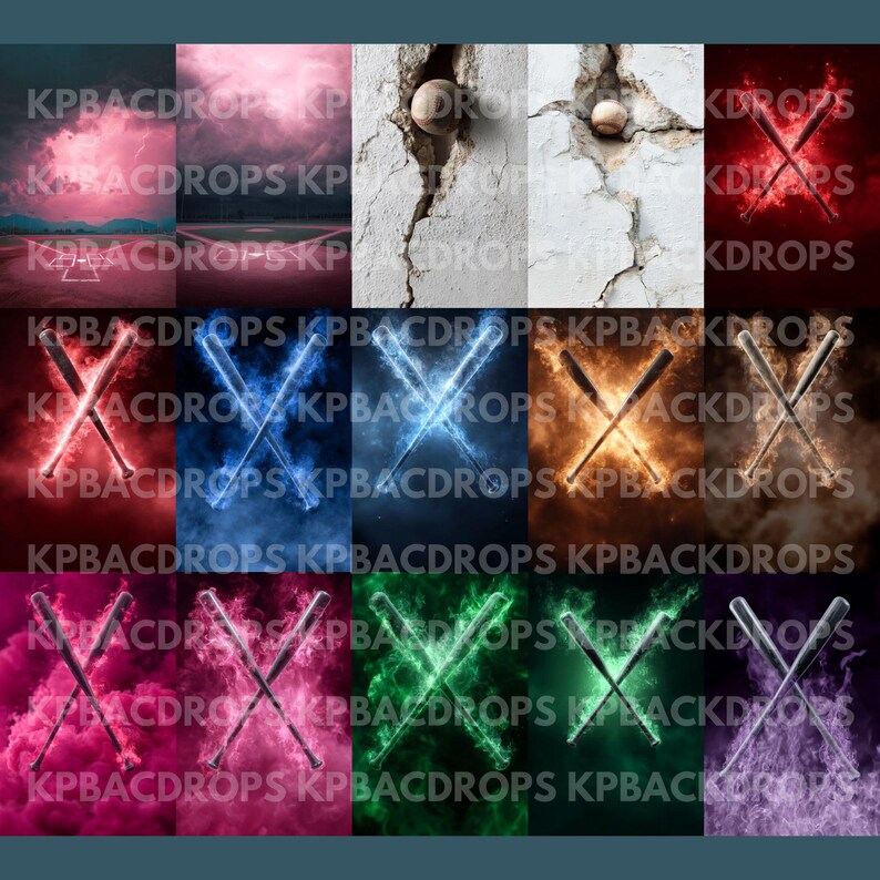 150 Baseball Backdrop Overlays Pack - Etsy