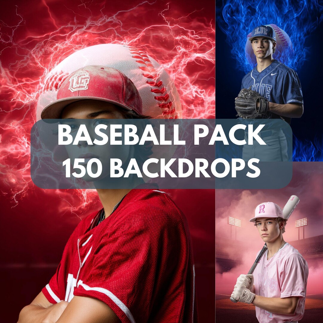 150 Baseball Backdrop Overlays Pack - Etsy