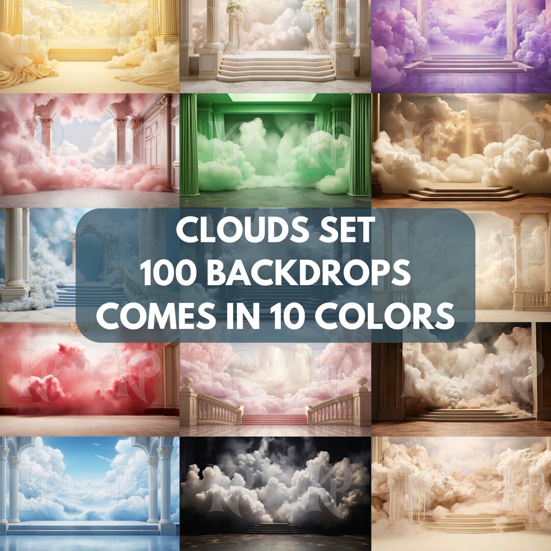 Clouds SET Maternity Digital Backdrops, Studio Backdrop Overlays, Room ...