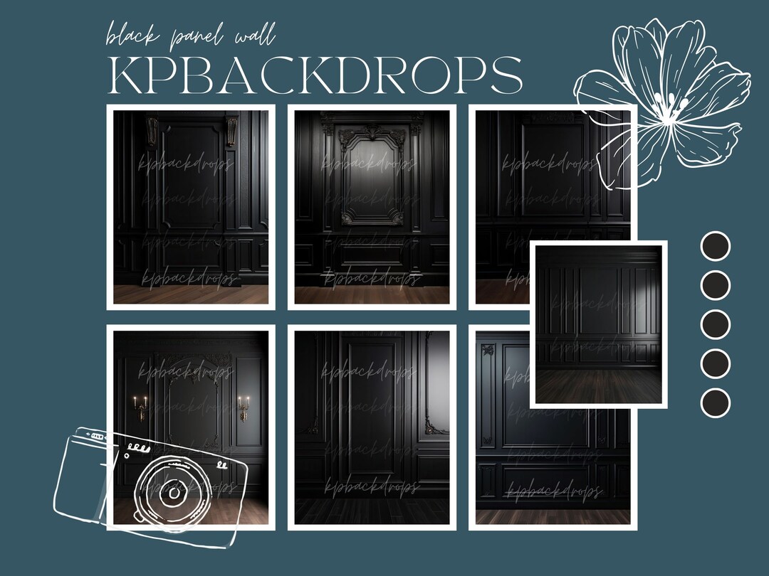 Black Panel Wall Backdrop, Maternity Digital Backdrops, Studio Backdrop ...