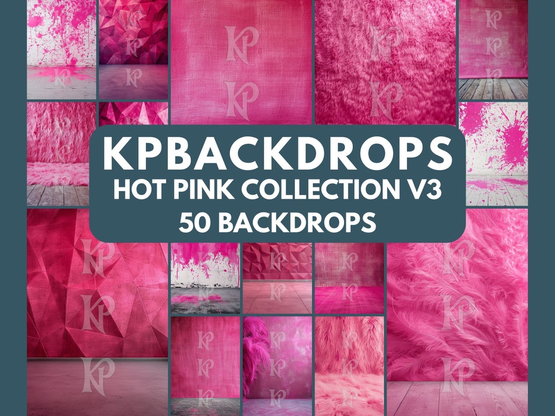 Hot Pink Collection V3 Digital Backdrop, Maternity Photo Backdrop, Wall ...