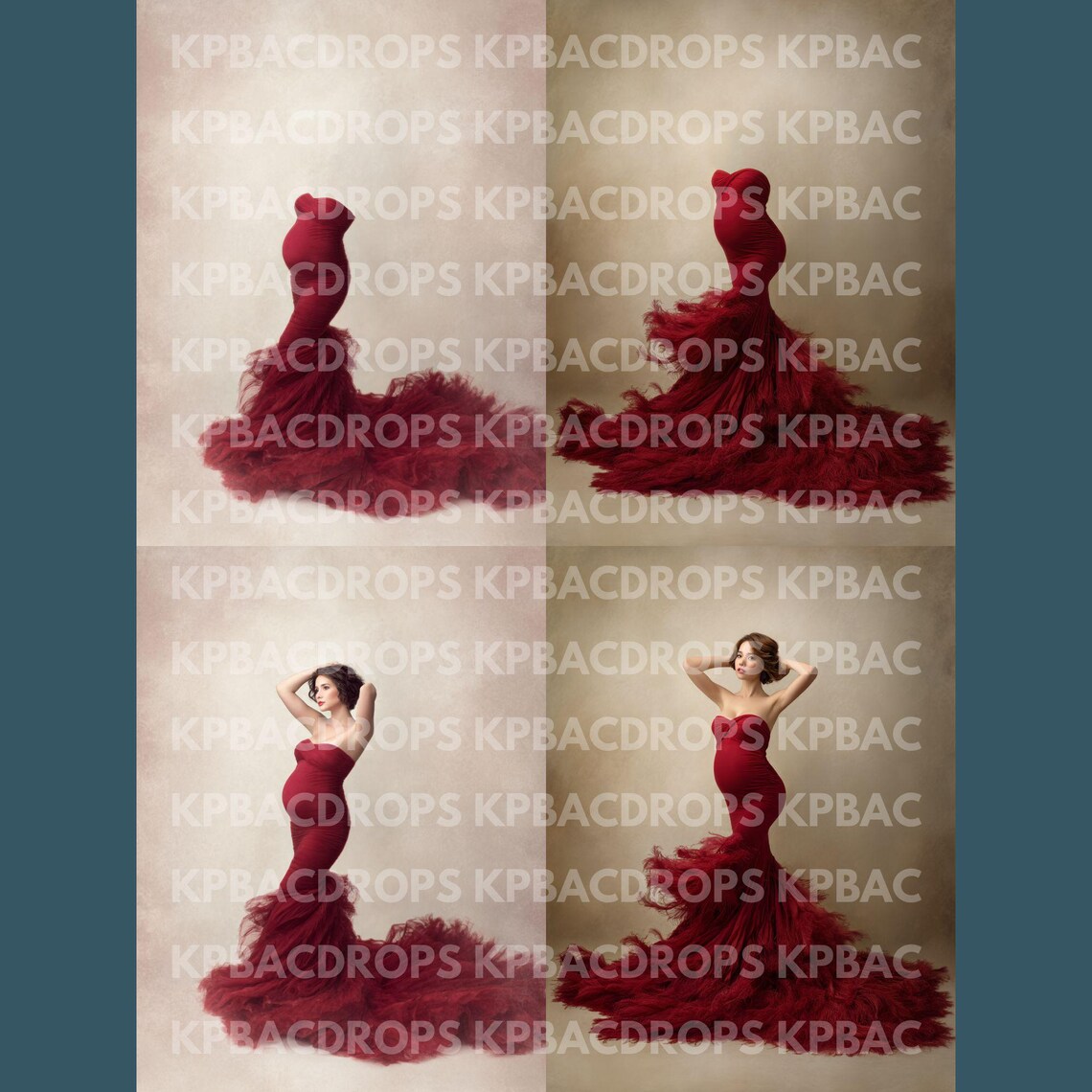 Red Dress Background, Digital Dress Overlays, Maternity Gown Backdrop ...