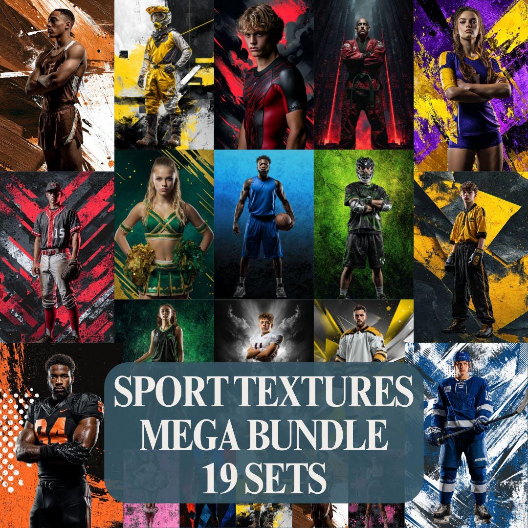 Sport Textures Mega Bundle: American Football, Soccer, Basketball ...