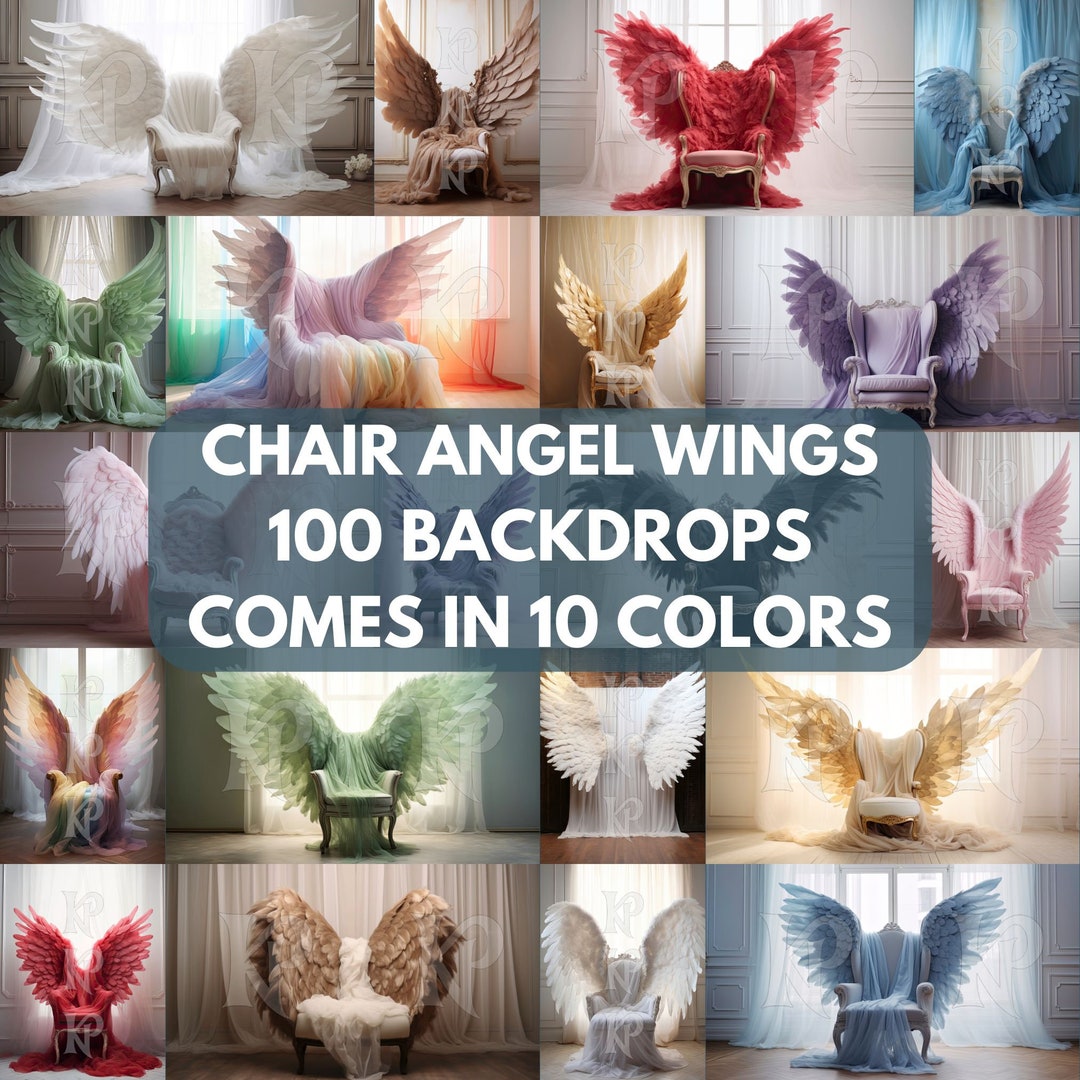 Chair With Angel Wings Backdrop, Maternity Digital Background ...