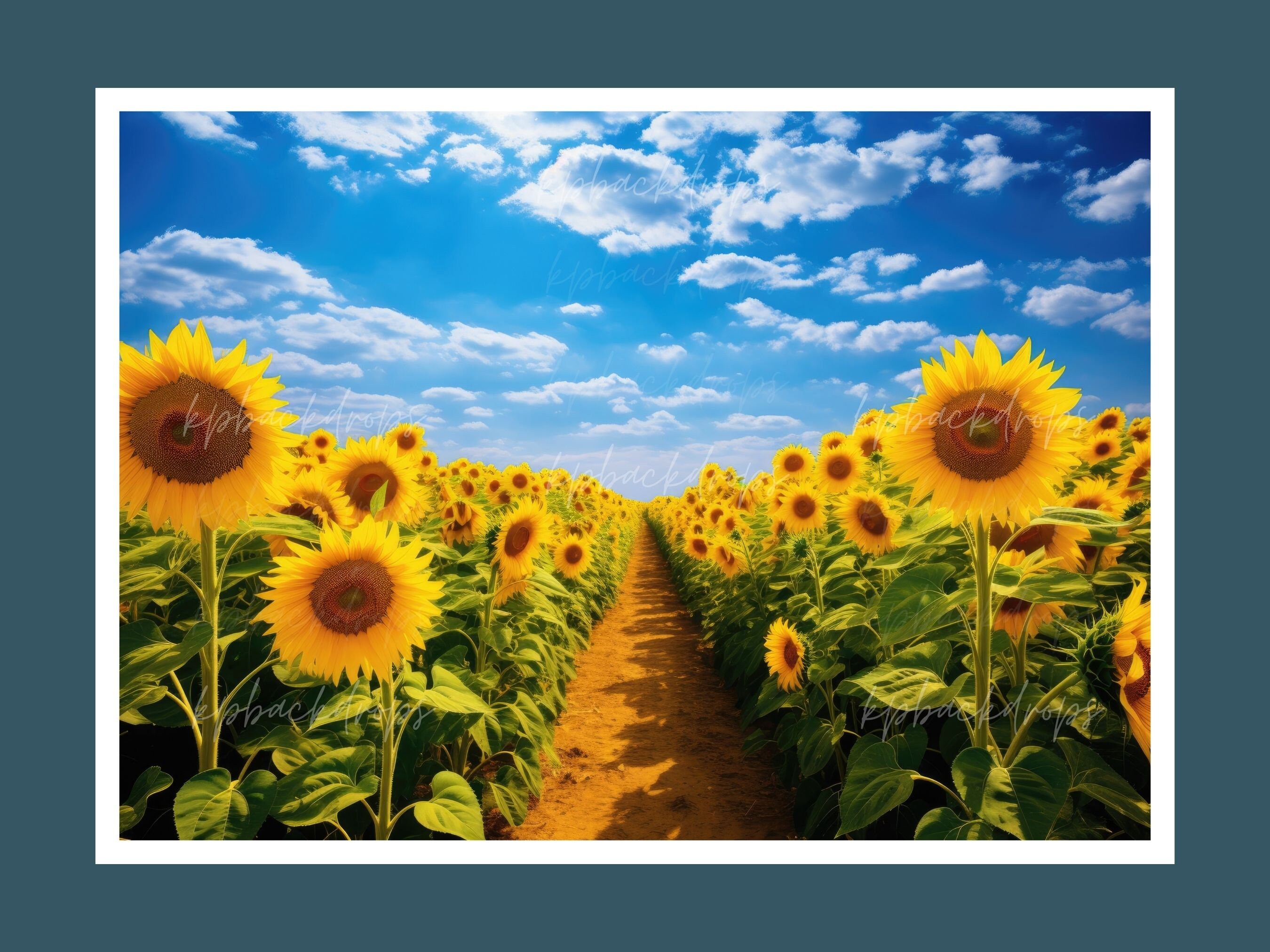 Sunflowers Pathway Backdrop, Maternity Digital Backdrops, Studio ...