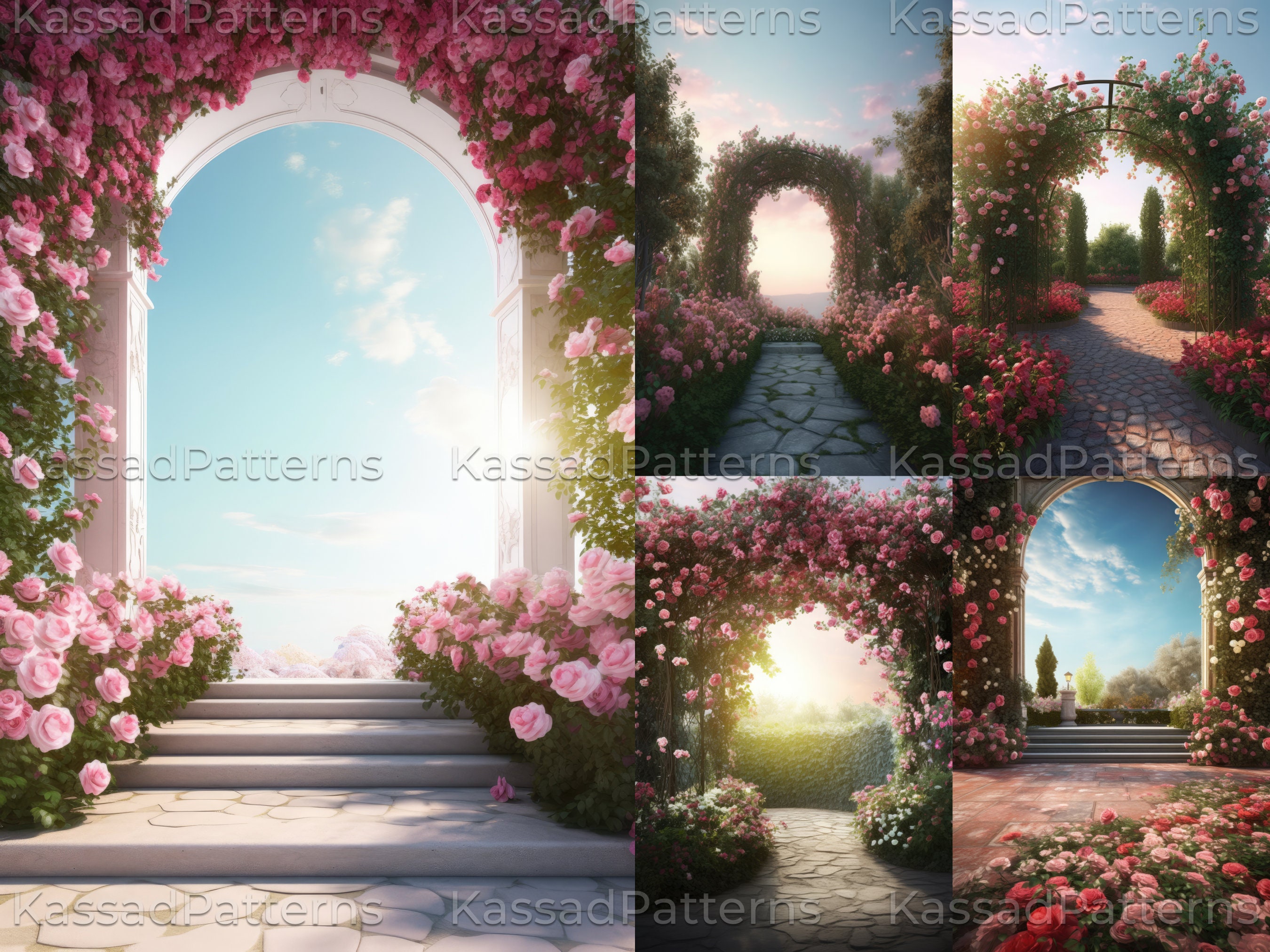 Pink Floral Digital Backdrop, Pink Roses Digital Overlay, Maternity ...