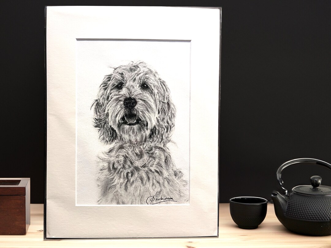 A4 Cockapoo Print With A3 Mount and Protective Wrap - Etsy