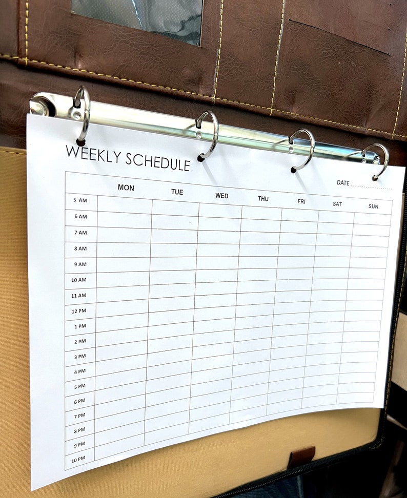 Weekly Planner Printable, Hourly Weekly Schedule Landscape, Week at a ...