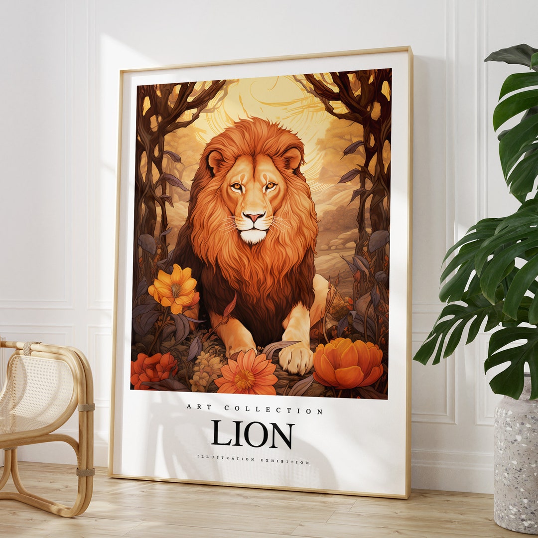 Any Colour - the Lion Print - the Lion Poster - Vintage Print - Any ...
