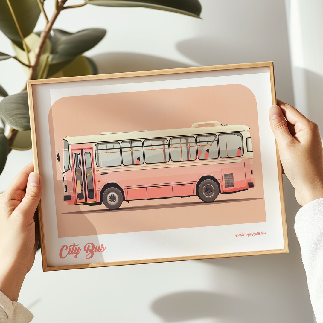 City Bus Landscape Print, City Bus Poster, City Bus Wall Art, City Bus ...