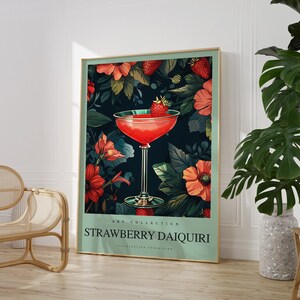 Any Colour Strawberry Daiquiri Cocktail Print Daiquiri Poster Daiquiri ...