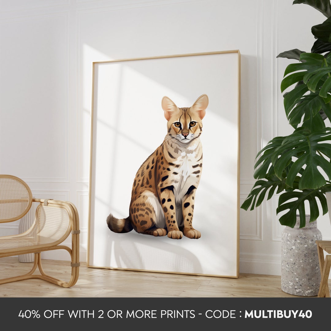 Any Colour - Serval Cat Print - Serval Cat Poster - Serval Cat Art ...