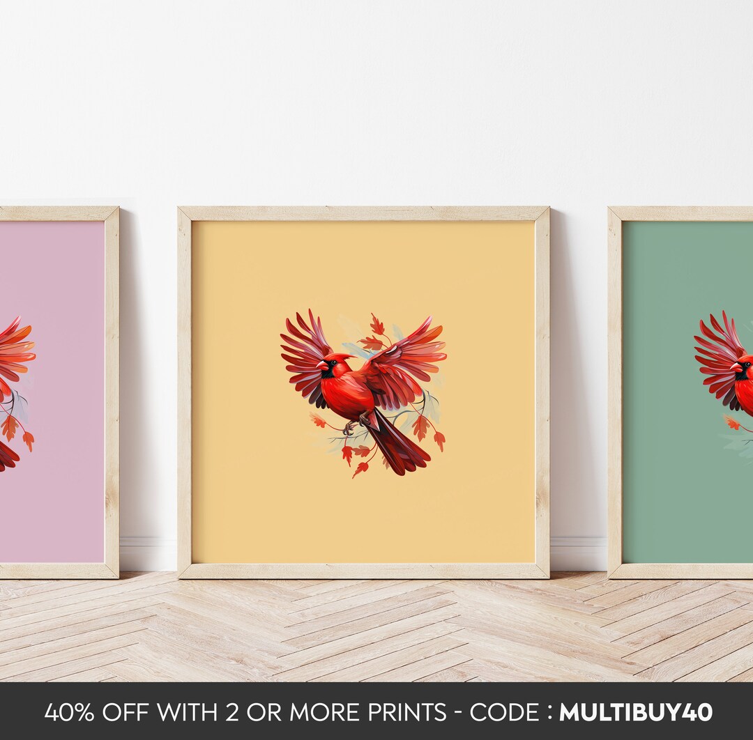 Northern Cardinal Poster - Northern Cardinal Print - Northern Cardinal ...