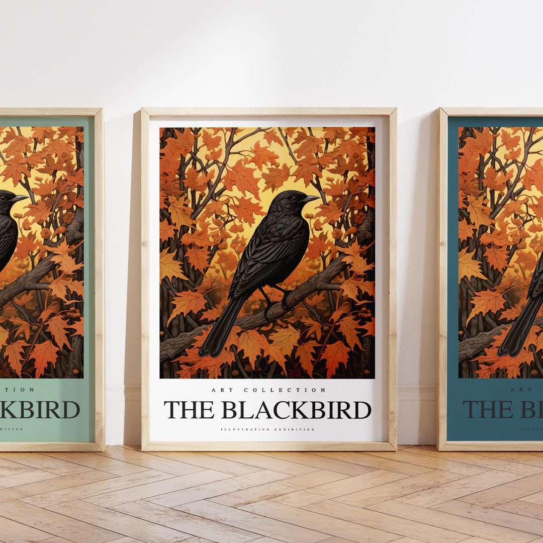Blackbird Poster Blackbird Print Blackbird Art Bird Art Birds Print Any ...