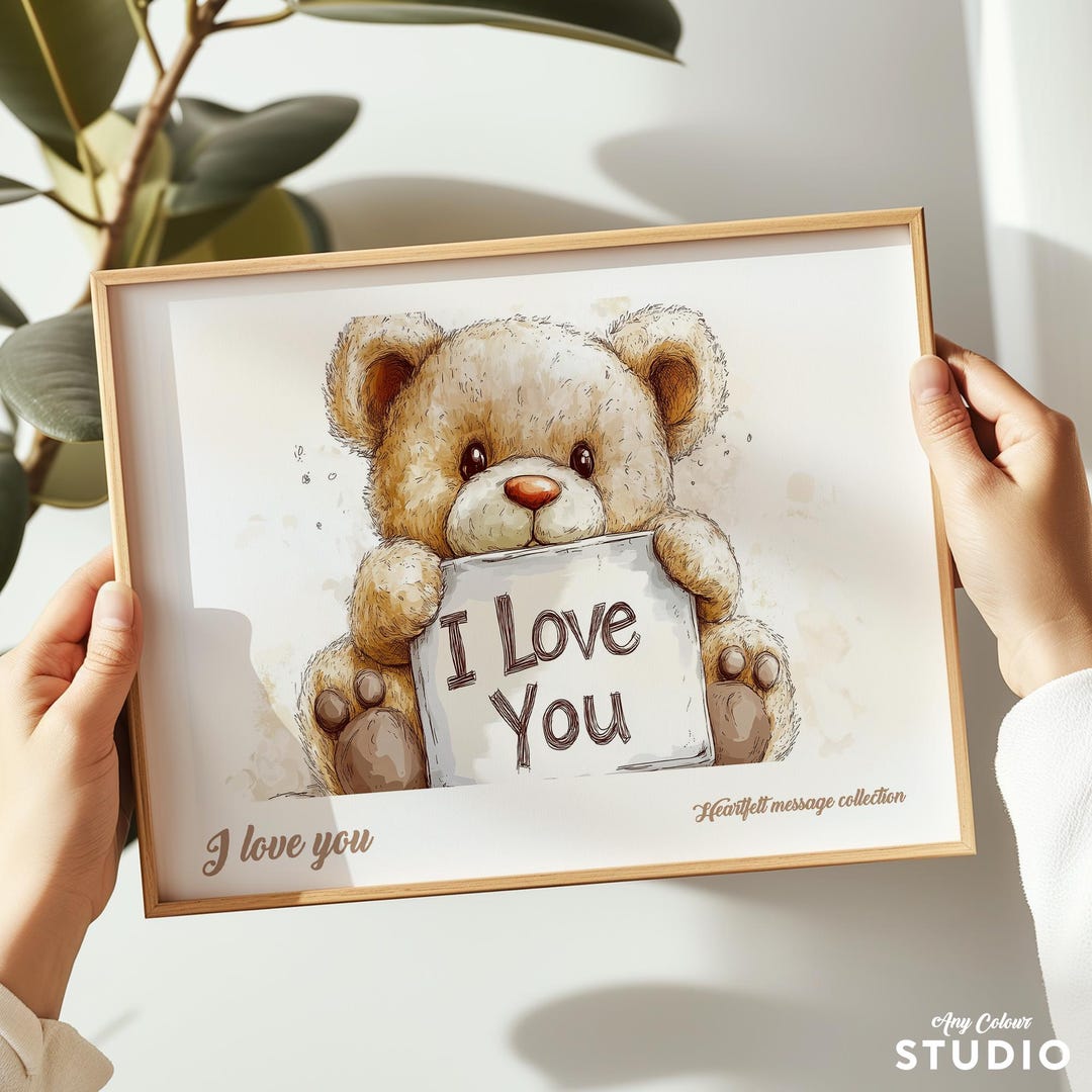 Personalised Text, Teddy Bear Message Poster, Teddy Bear Message Print ...