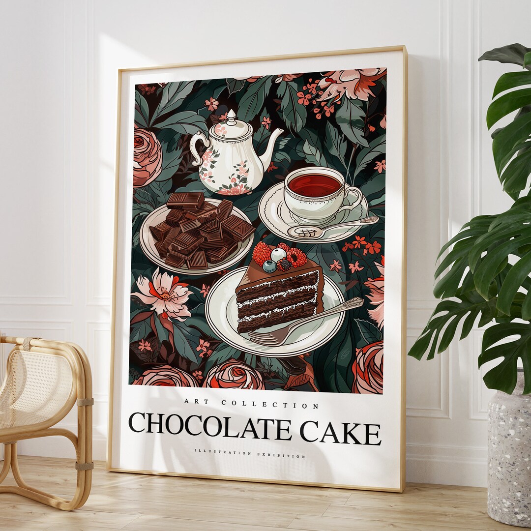 Any Colour Chocolate Cake Bakery Print Bakery Poster Bakery Art Kitchen ...