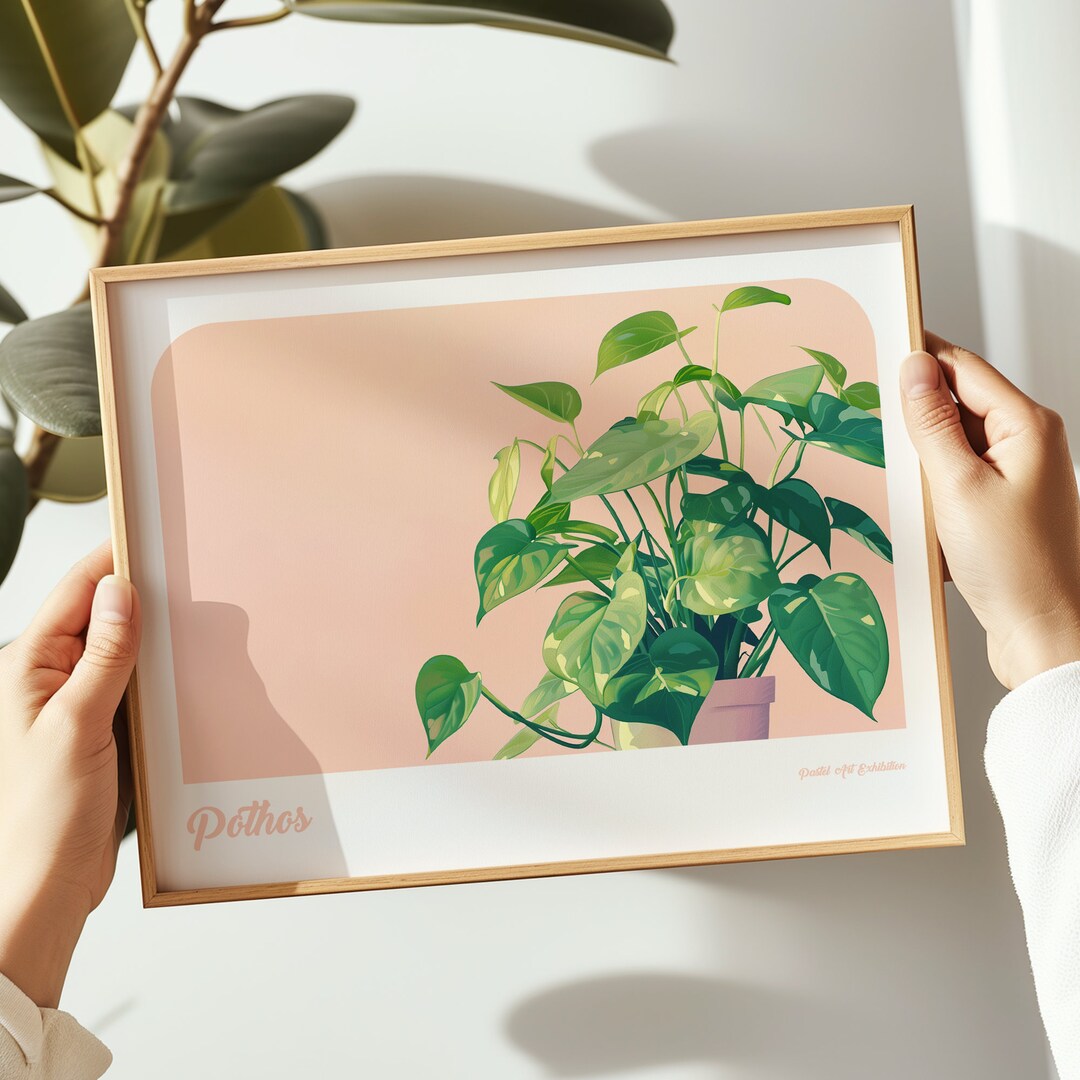 Pothos Plant Landscape Print, Pothos Plant Poster, Pothos Plant Wall ...