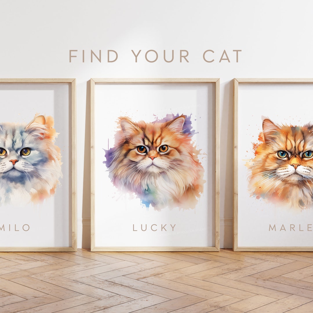 Custom Cat Poster - Persian Cat Poster - Persian Cat Print - Persian ...