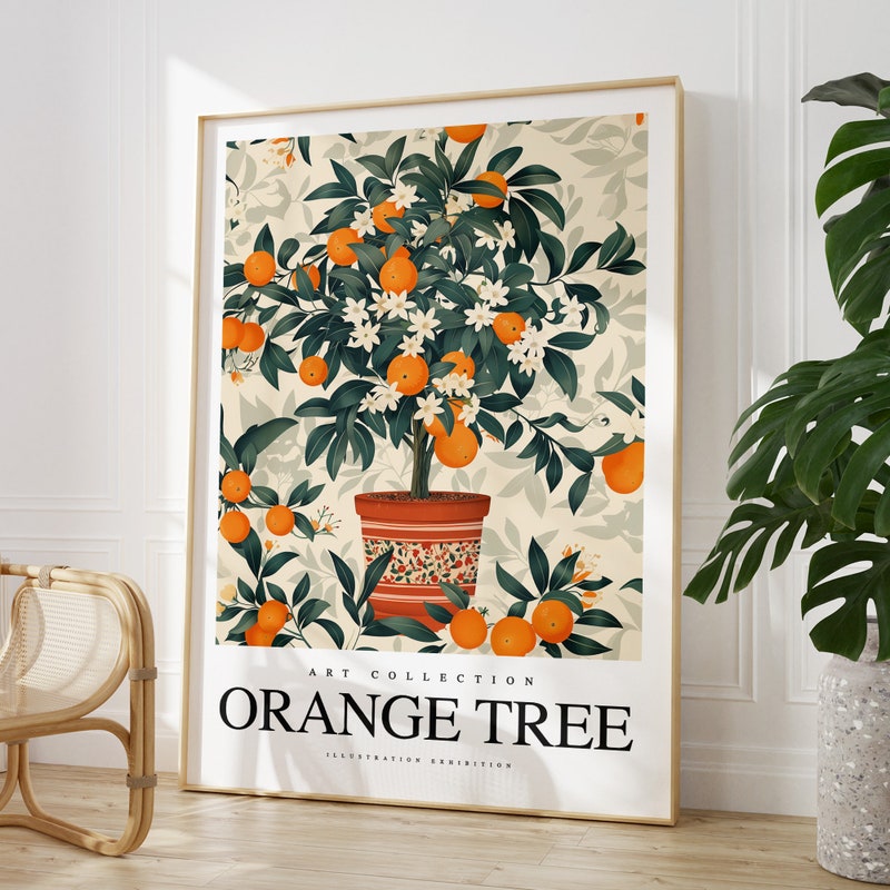 Oranges Tree Wall Art - Etsy UK