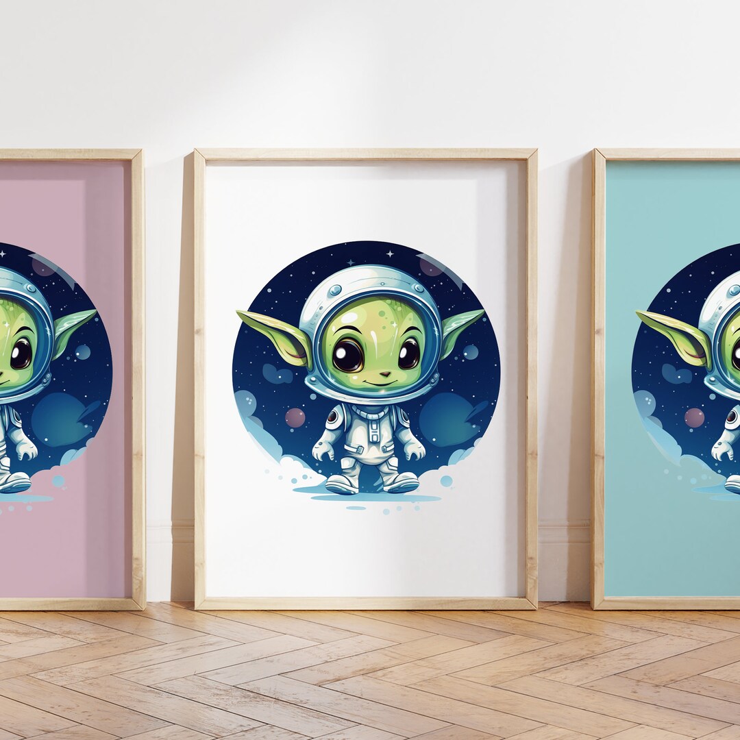 Any Colour - Alien Astronaut Print - Space Alien Poster - Kids Space ...