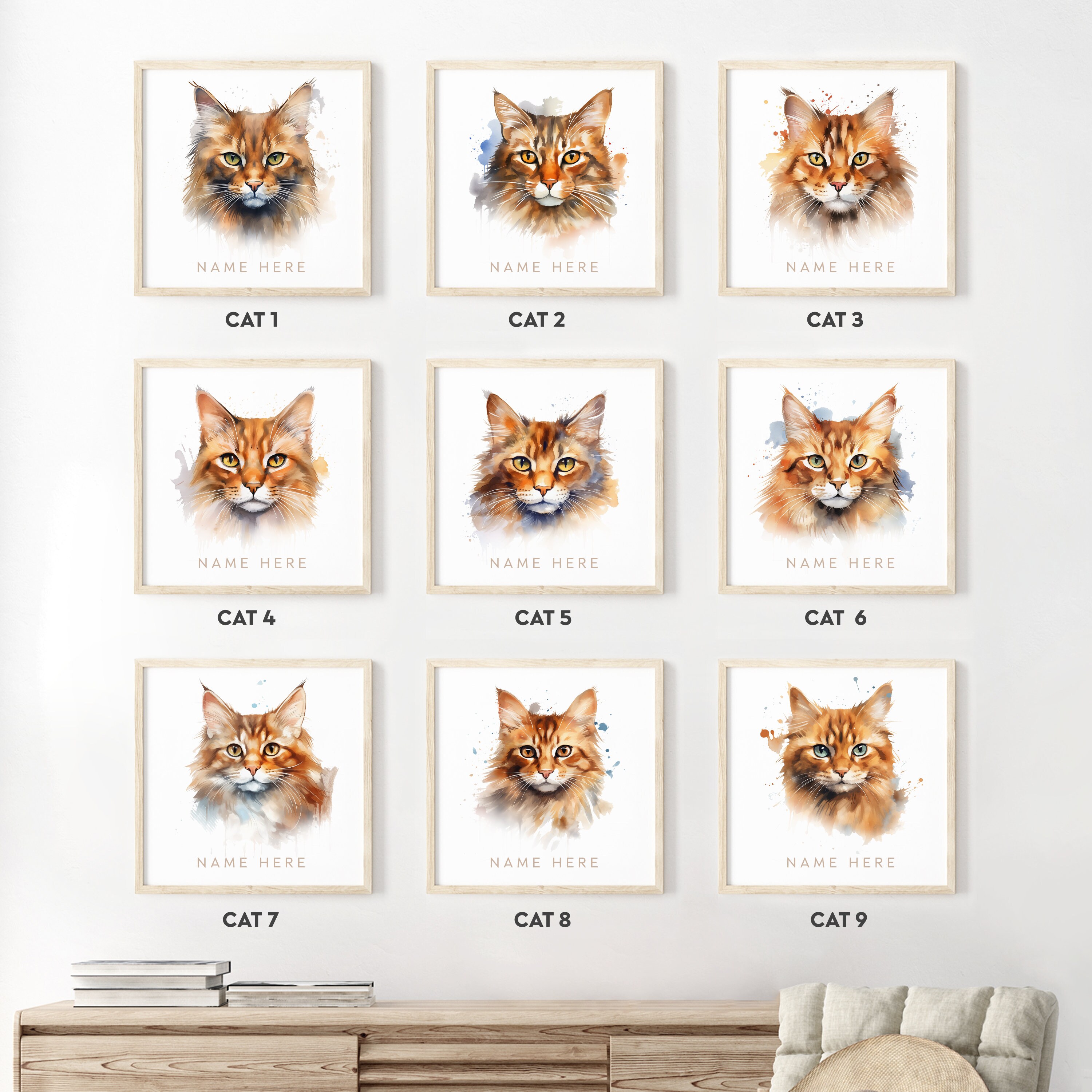 Custom Cat Poster Somali Cat Poster Somali Cat Print Personalise Cat ...