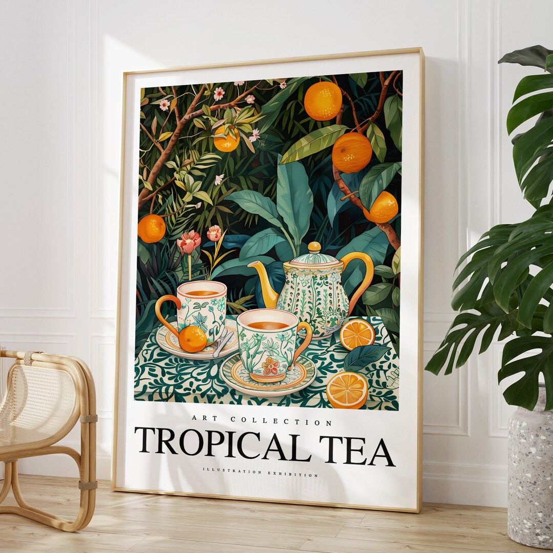 Any Colour - Tropical Tea Print - Tea Drink Poster - Tea Art - Kitchen ...
