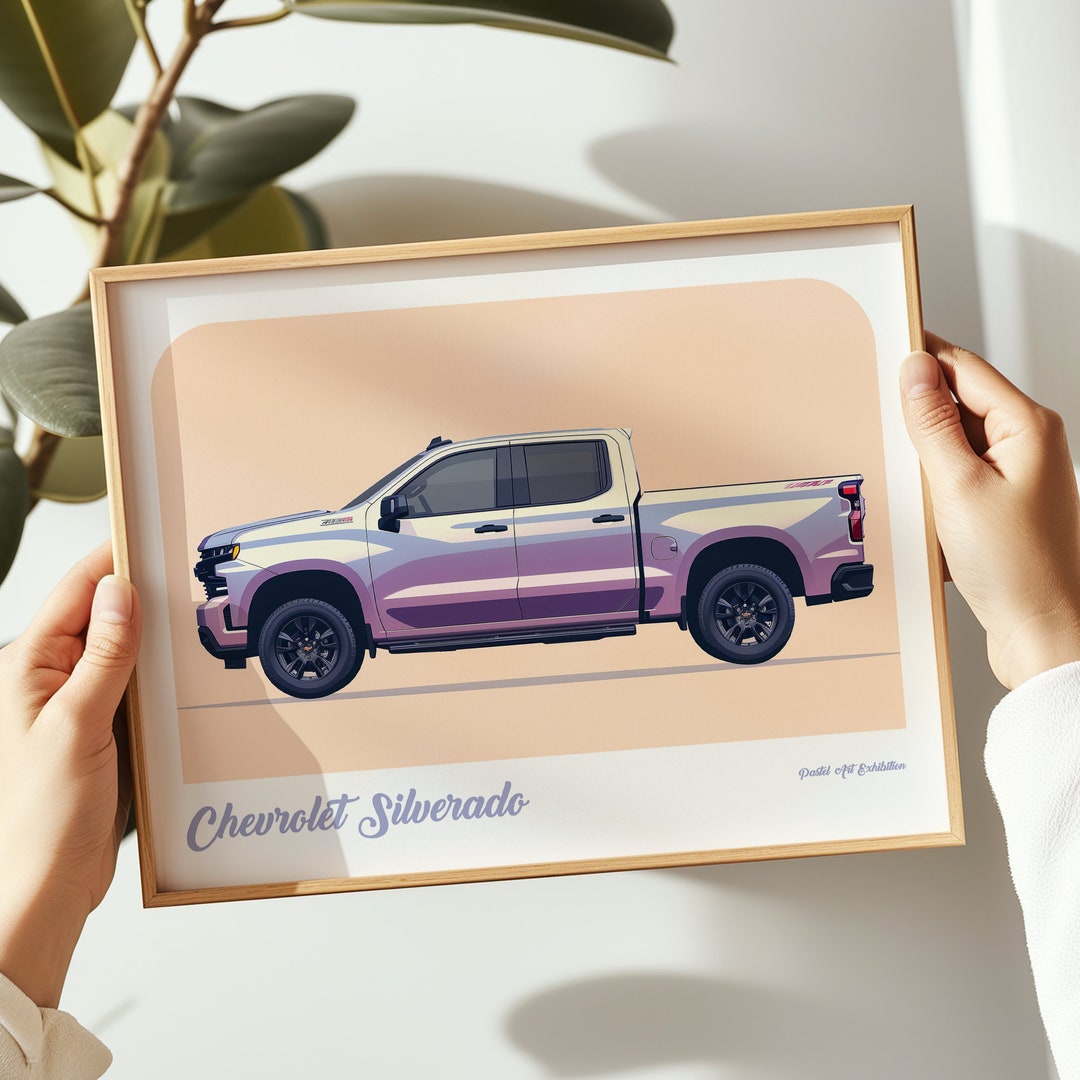 Chevrolet Silverado Truck Landscape Print, Light-duty Truck Poster ...