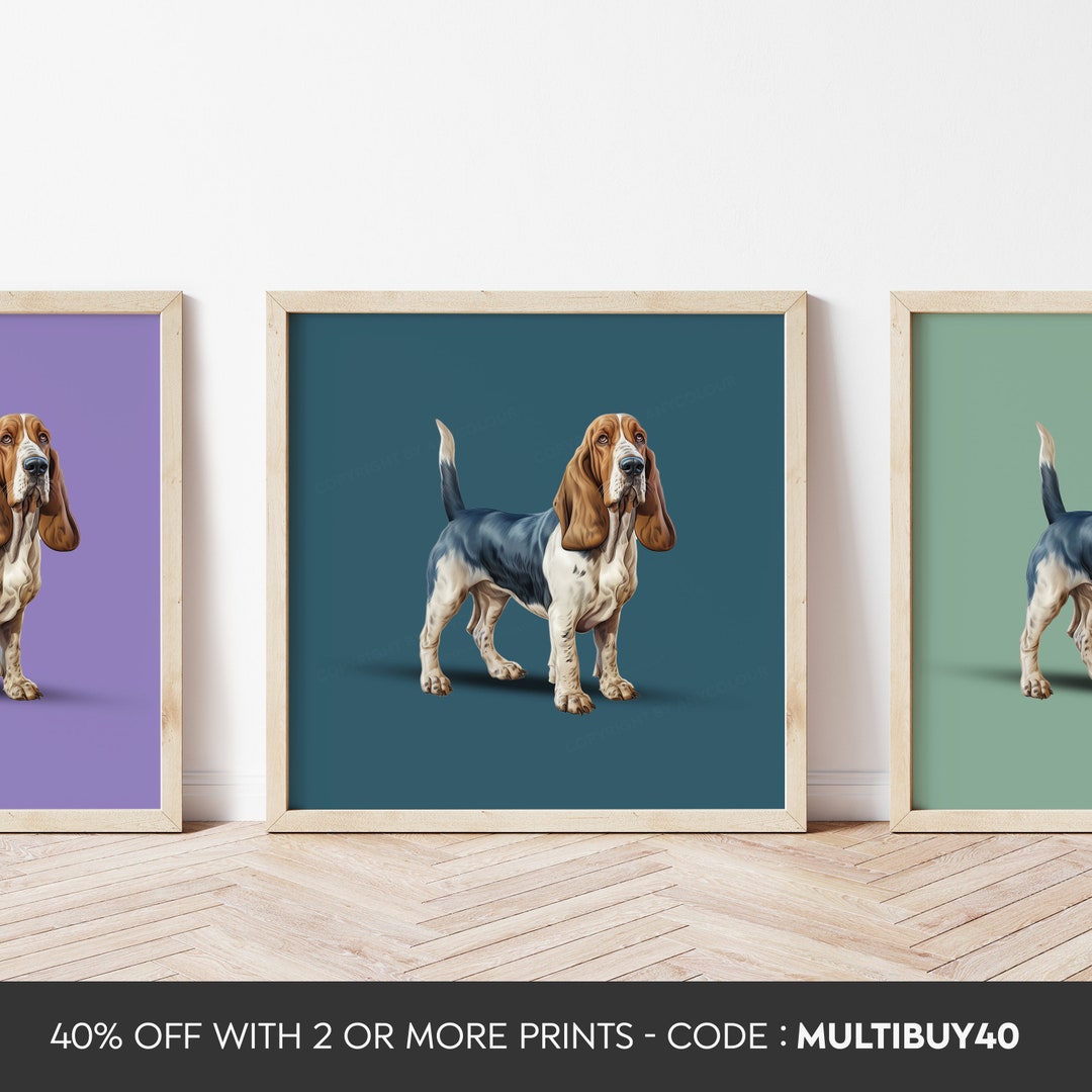 Any Colour - Any Size - Basset Hound Poster - Basset Hound Print - Dog ...