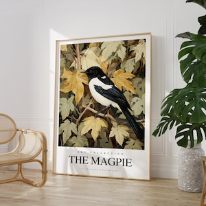 Magpie Poster - Magpie Print - Magpie Art - Bird Art - Birds Print ...