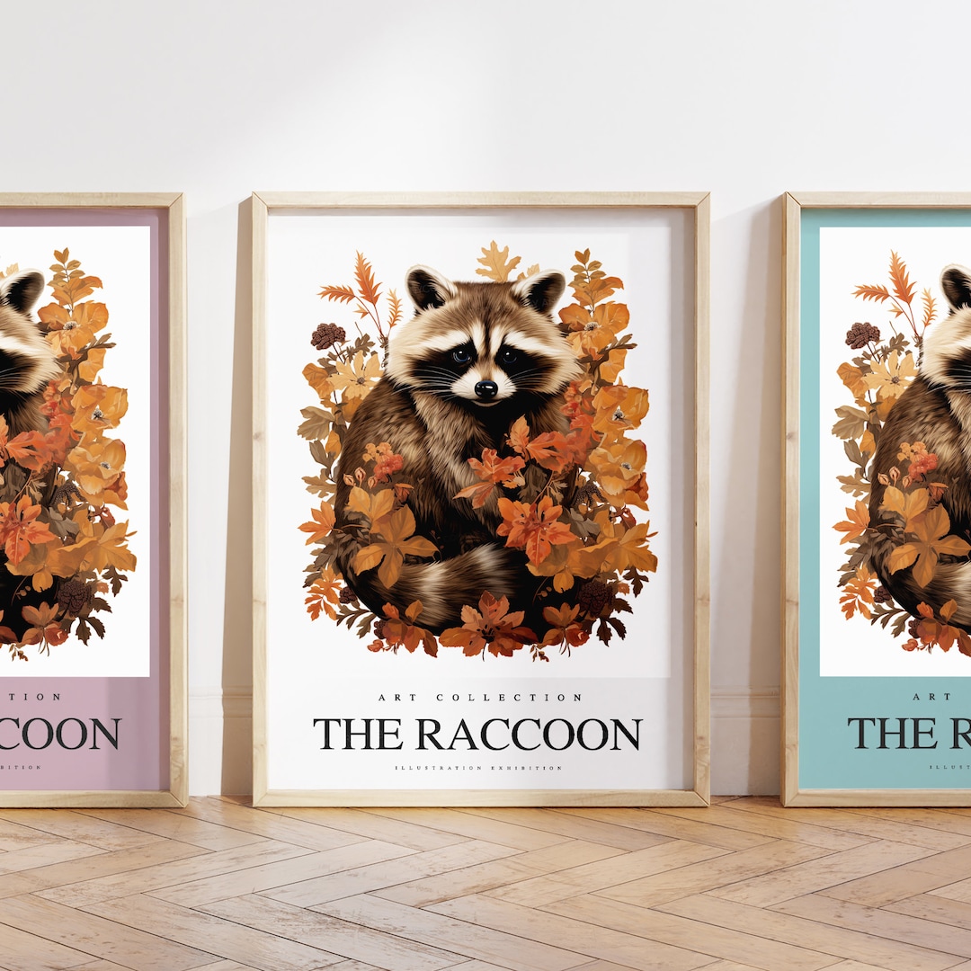 The Raccoon Print Raccoon Illustration Poster Raccoon Painting Raccoon ...