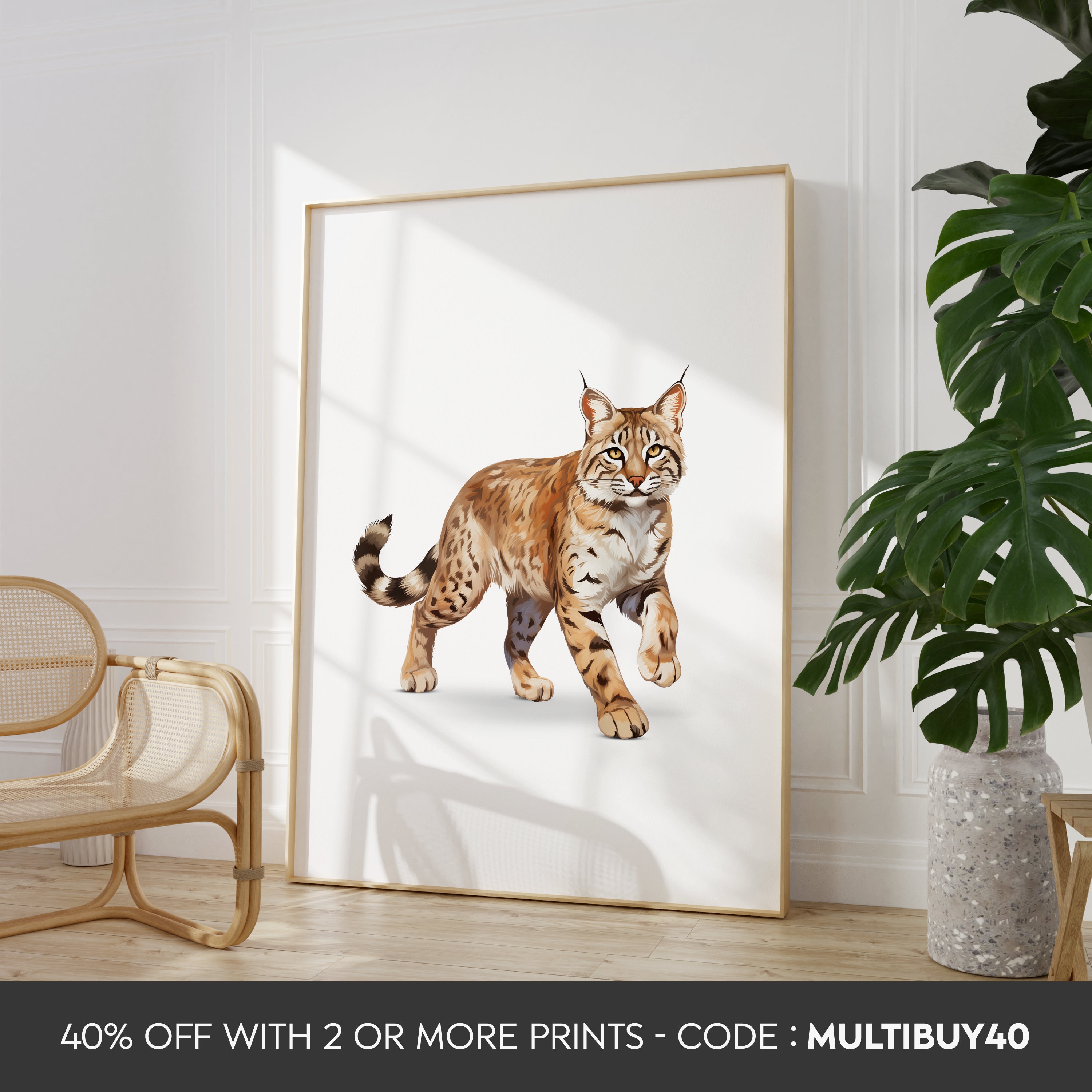 Any Colour Bobcat Print Bobcat Poster Bobcat Art Bobcat Print Any Size ...